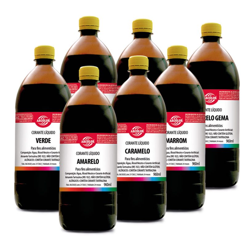 Corante Líquido 960ml - Arcólor - Produtos para Confeitaria e Panificação